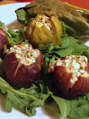 Keep the Peas: KING SALMON IN FIG LEAVES, ROASTED FETA-STUFFED FIGS