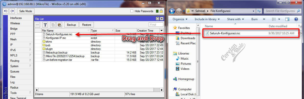 [Lab 12] Cara Export dan Import Konfigurasi MikroTik - Sahroel Project Blog