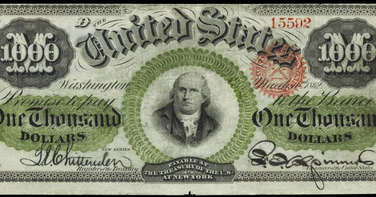 1863 One Thousand Dollar Legal Tender Note|World Banknotes & Coins ...