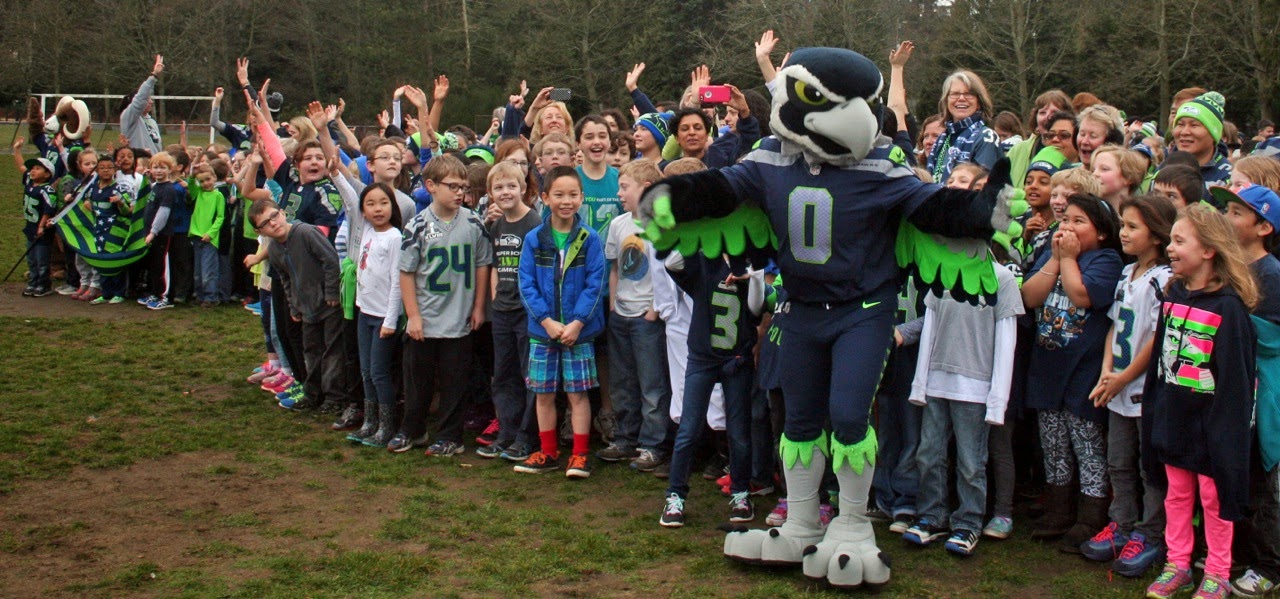 Shoreline Area News: Seahawks mascot at Ridgecrest Elementary Tuesday