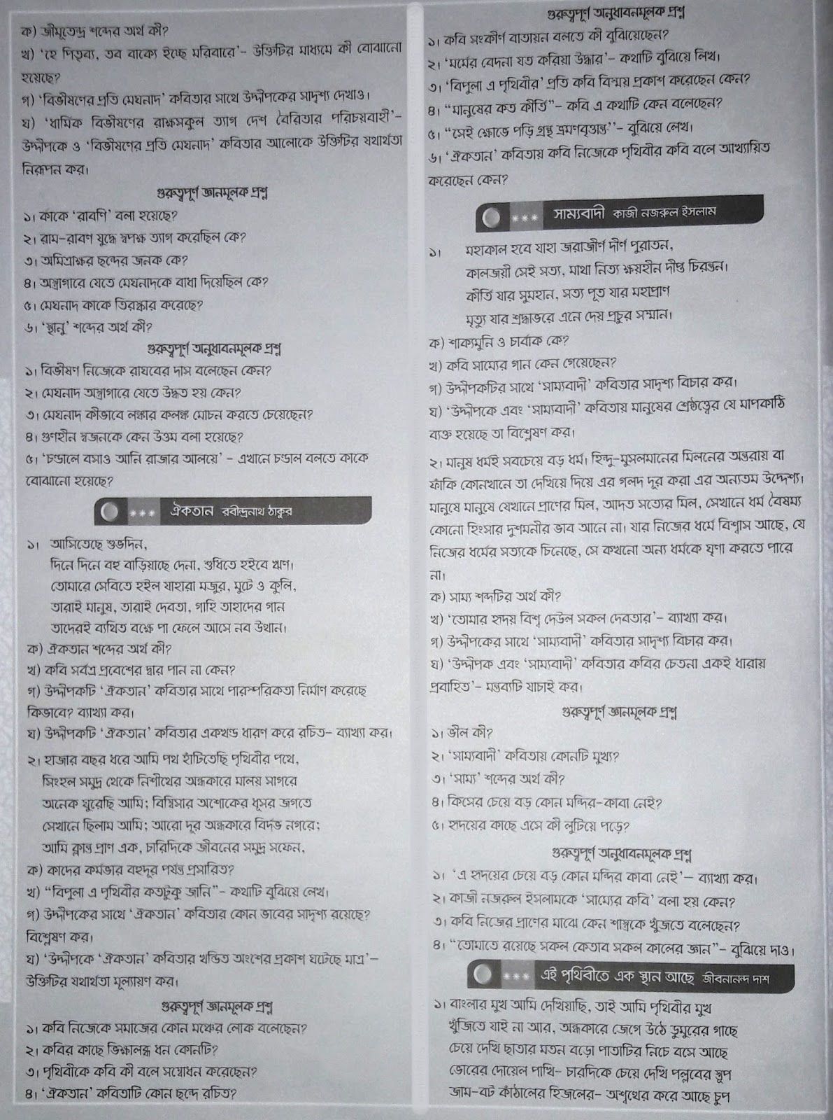 HSC Bangla 1st Paper Suggestion 2024 with Question Paper