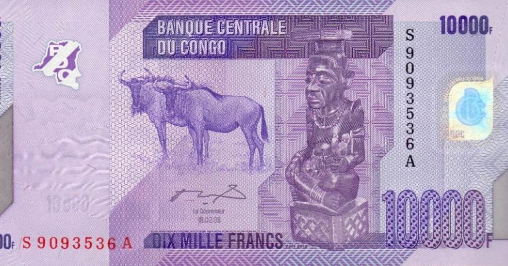 Congo Democratic Republic 10000 Congolese francs banknote 2006|World ...