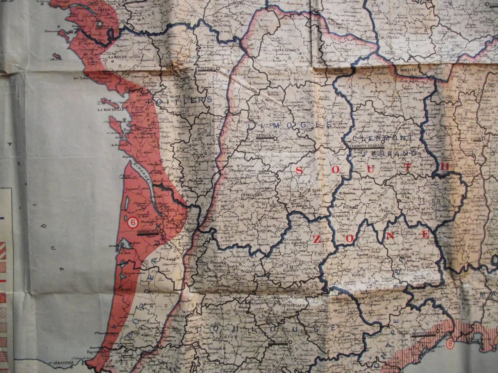 La Resistance Francaise: Carte de France occupée de 1943