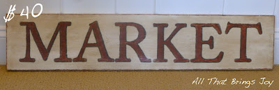 Hand Painted Market sign in Pure White with dark wax.