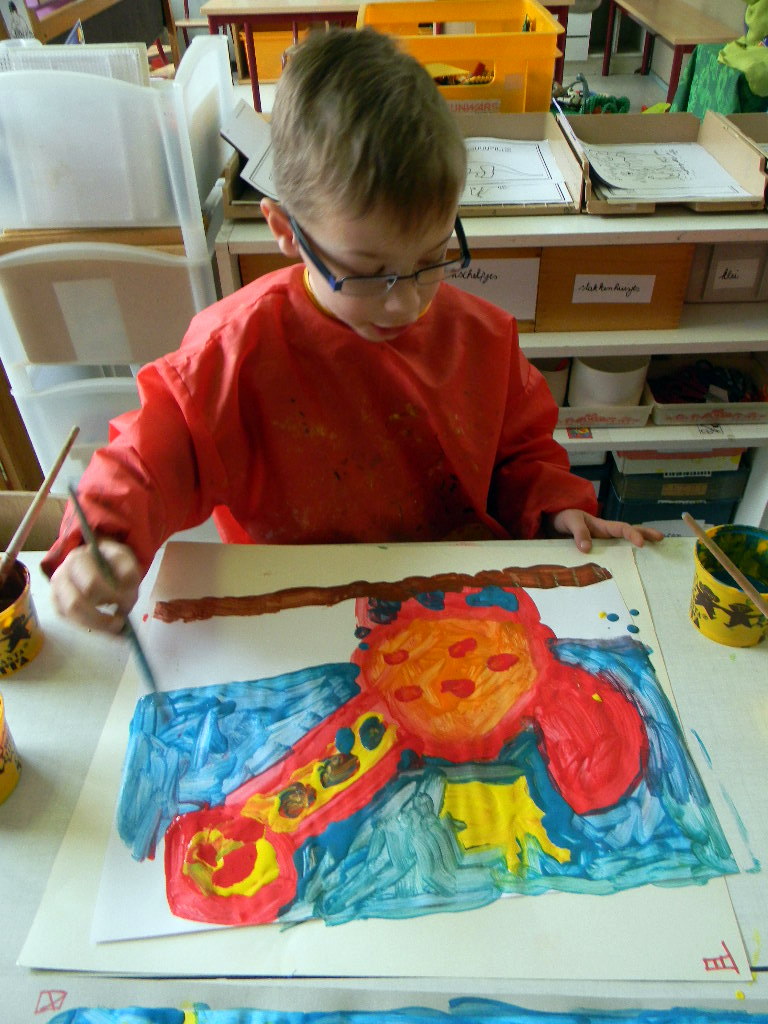 3de kleuterklas - Sint-Lodewijk: SCHILDEREN MET TEMPERA - VERF