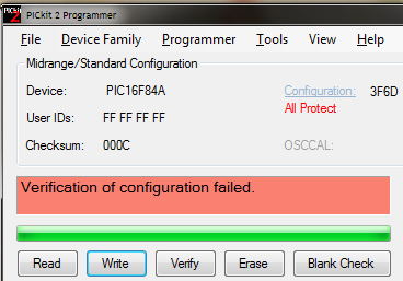 AG: Programar PIC Microchip con Pickit2 con "All Protect"