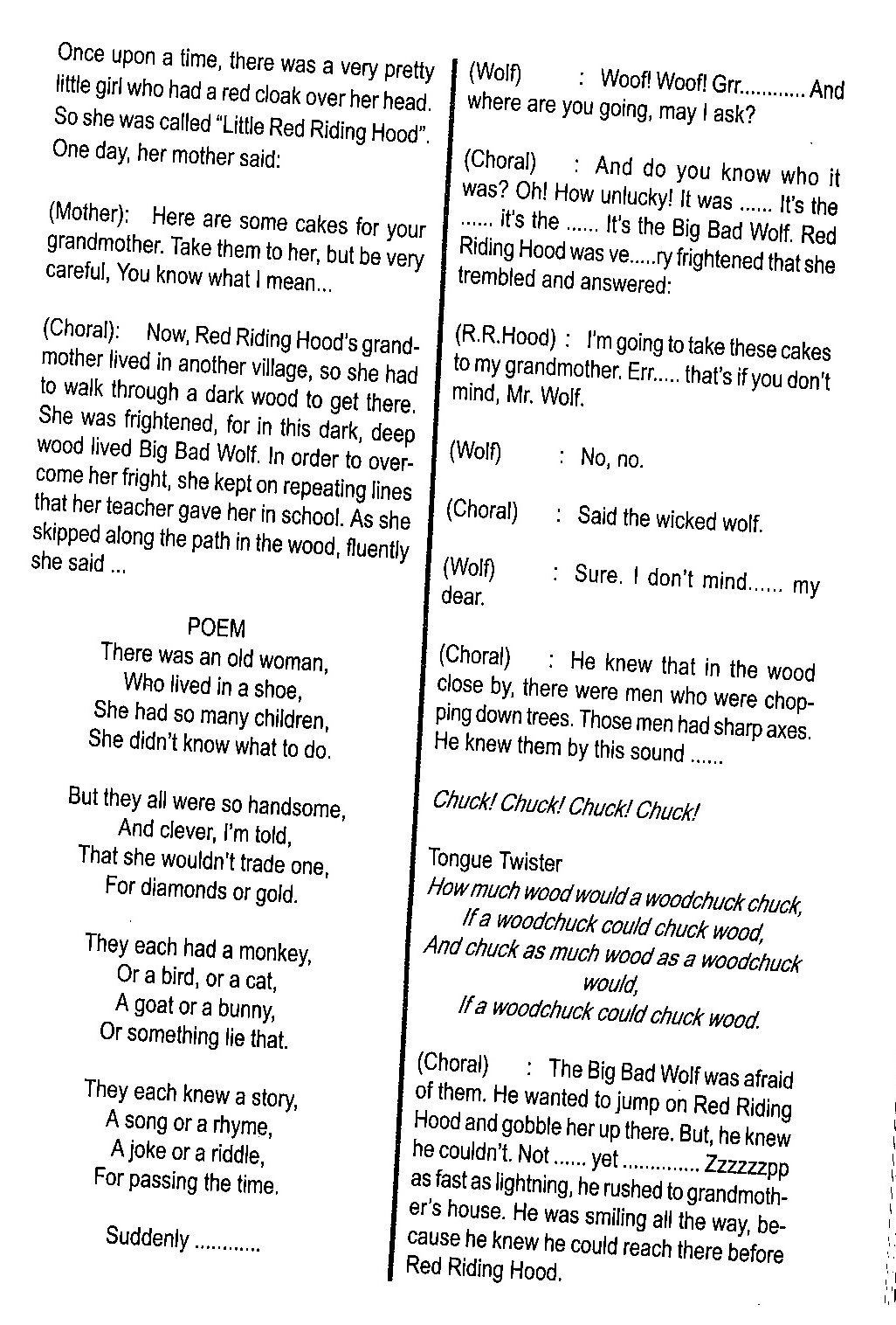 Competitor's Scripts (Choral Speaking) ~ The Journey