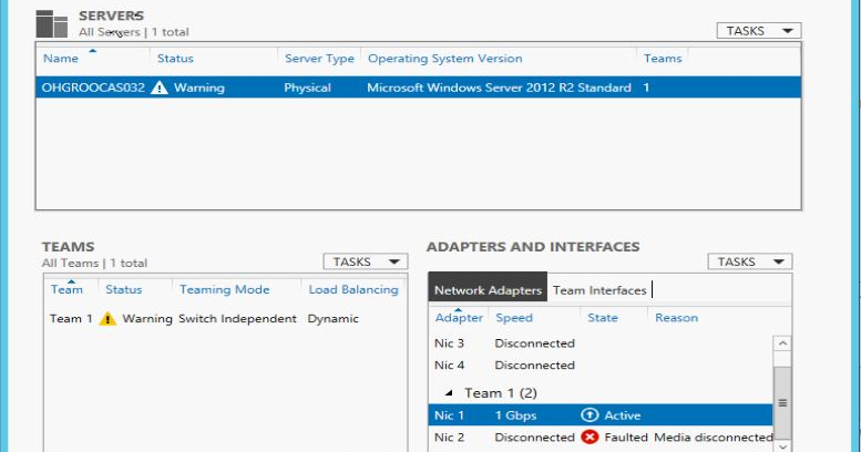 Network Teaming for Windows Server 2012 | $ServerName.active