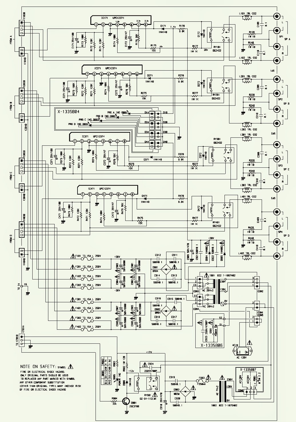 Schematic Diagrams: ROTEL RMB 1048 8 CHANNEL POWER AMPLIFIER – SCHEMATIC