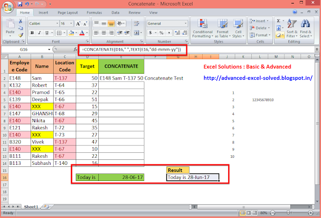 How to use the CONCATENATE Function and '&' Operator to Join Text or ...