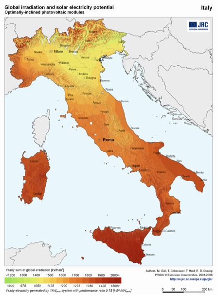 Fotovoltaico Abruzzo: PVGIS ITALIA. QUANTO PRODUCE UN IMPIANTO ...