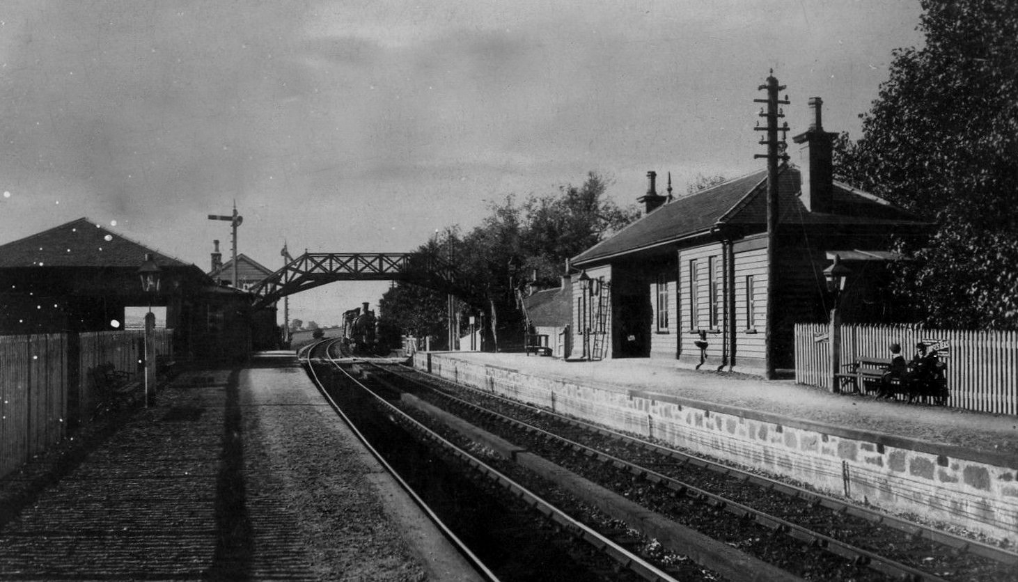Tour Scotland: Old Photograph Railway Station Oyne Scotland