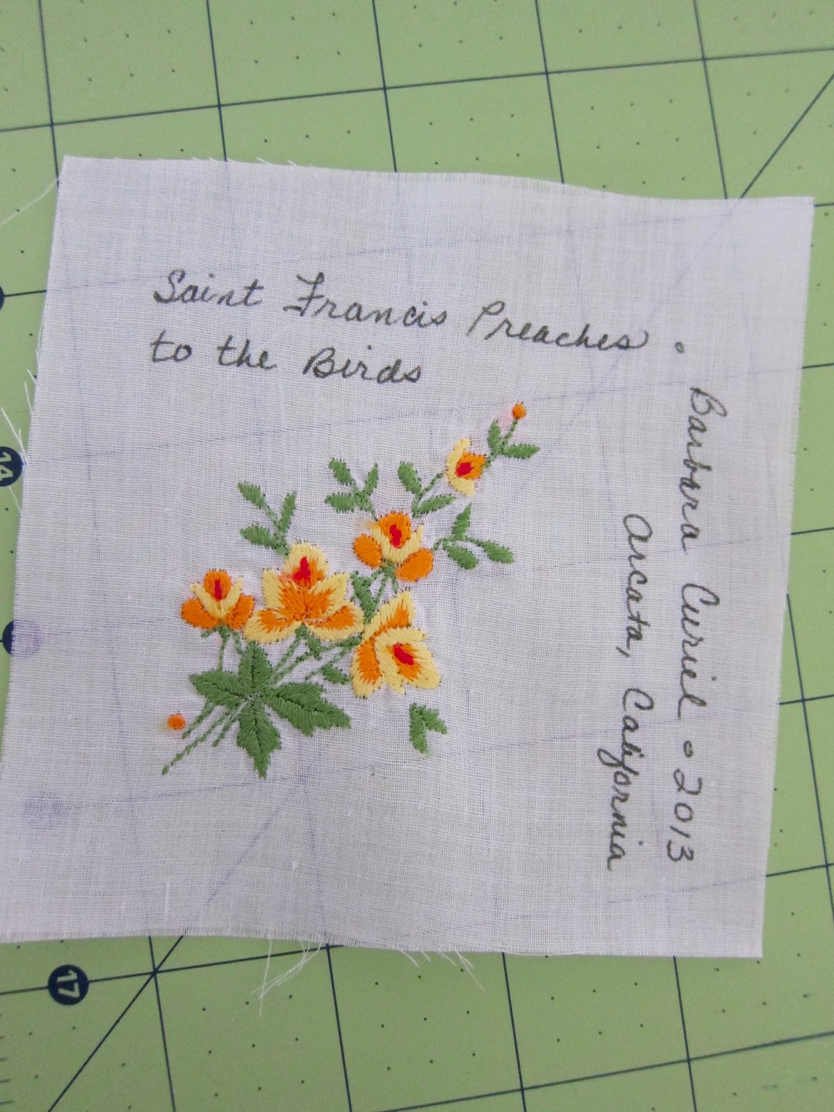 Thinking Out Loud: Making a Pocket Quilt Label from a Handkerchief