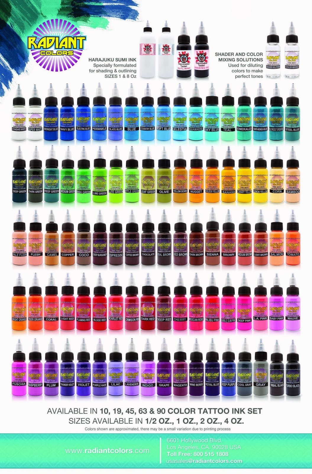 3PIMES TATTOO & JEWELRY SUPPLIER: ★ RADIANT COLORS ★ DISTRIBUIDOR ...