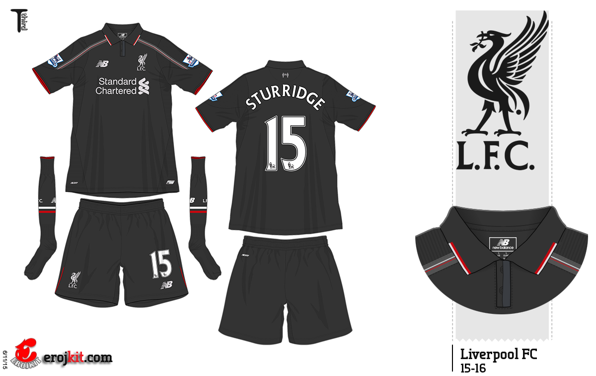 Kit Design, by eroj: 2015-16 Liverpool (Home, Away e Third)