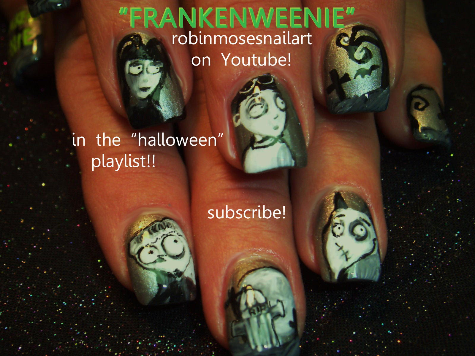 Nail Art by Robin Moses: The Corpse Bride Nail Art! Famous Halloween ...