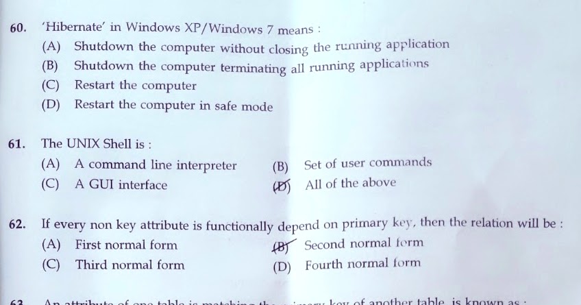 Psc Hsst Computer Science Psc Hsst Cs Qp 0162018 Part Vii With Answer Key