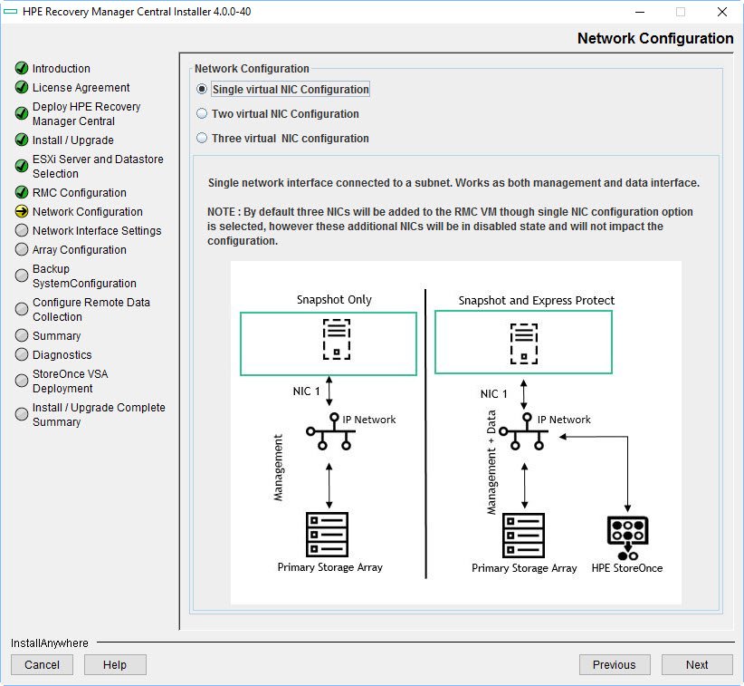 VMware Snapshots: HPE Recovery Manager Central
