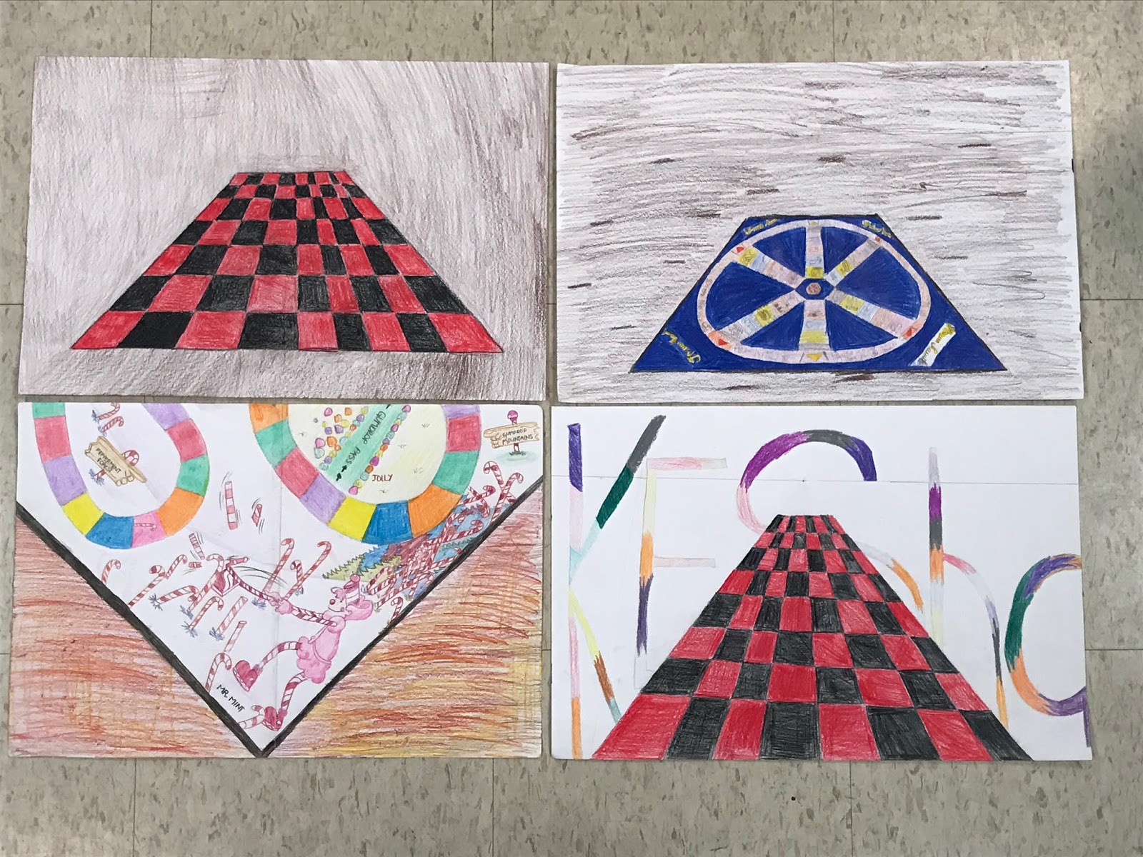 Coloring Outside the Lines: Art 1 - high school perspective drawings ...