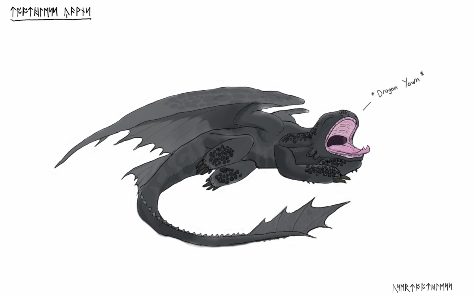 Toothless the Nightfury: Toothless Yawns