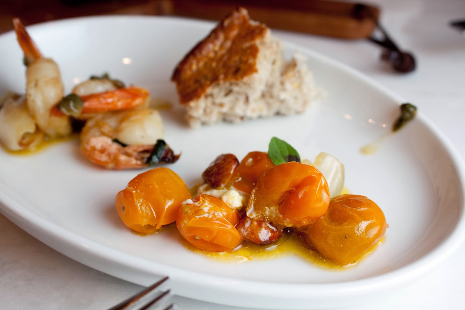 Fat and Happy Blog: Olive Oil Poached Orange Tomatoes with Honey Goat ...