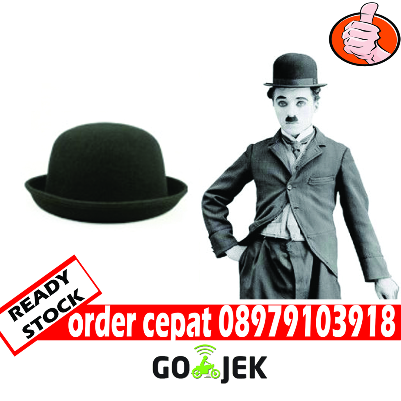 JUAL TOPI BUNDAR TOPI CHARLIE CAPLIN MURAH JAKARTA