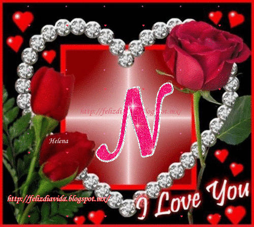 Iniciales Nombres y Más: Iniciales en hermoso corazón de perlas J a la R