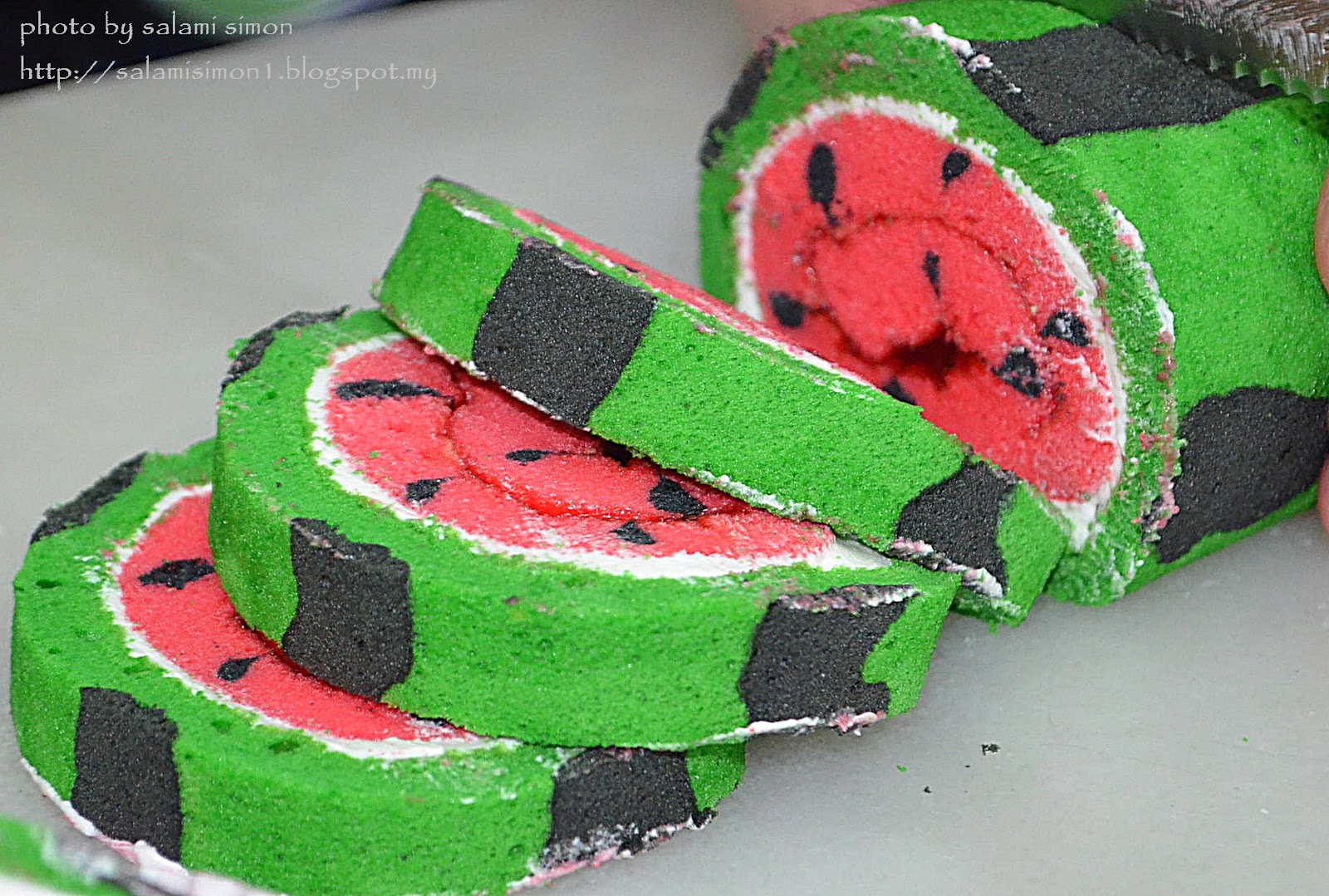 Watermelon Roll ...... Cakes & Biscuits - Amie's Little Kitchen