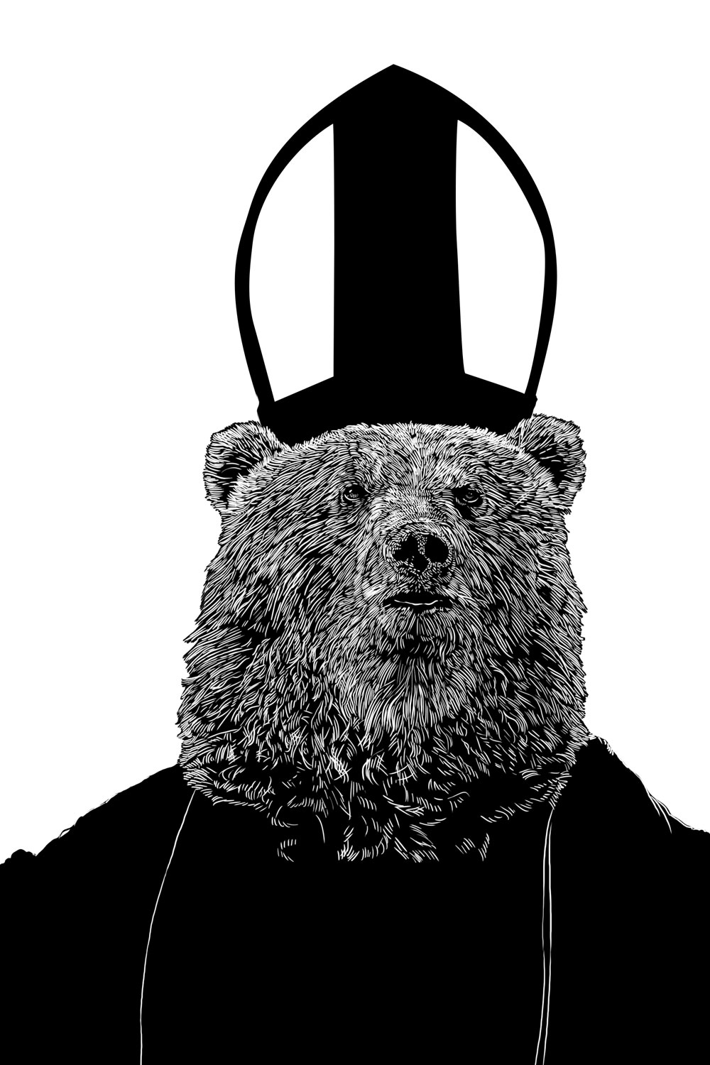 doug-buddy: Bear Pope WIP early stages