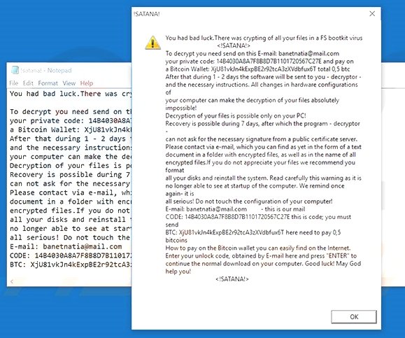 Шифровальщики-вымогатели The Digest "Crypto-Ransomware": Satana