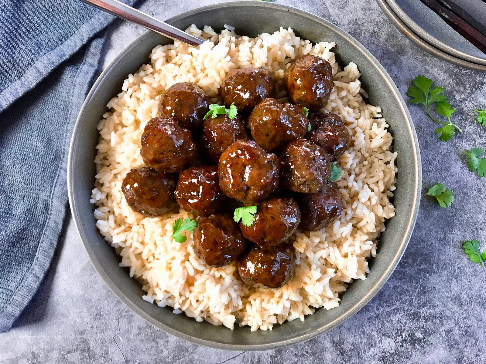 Meatballs in Japanese Teriyaki Sauce