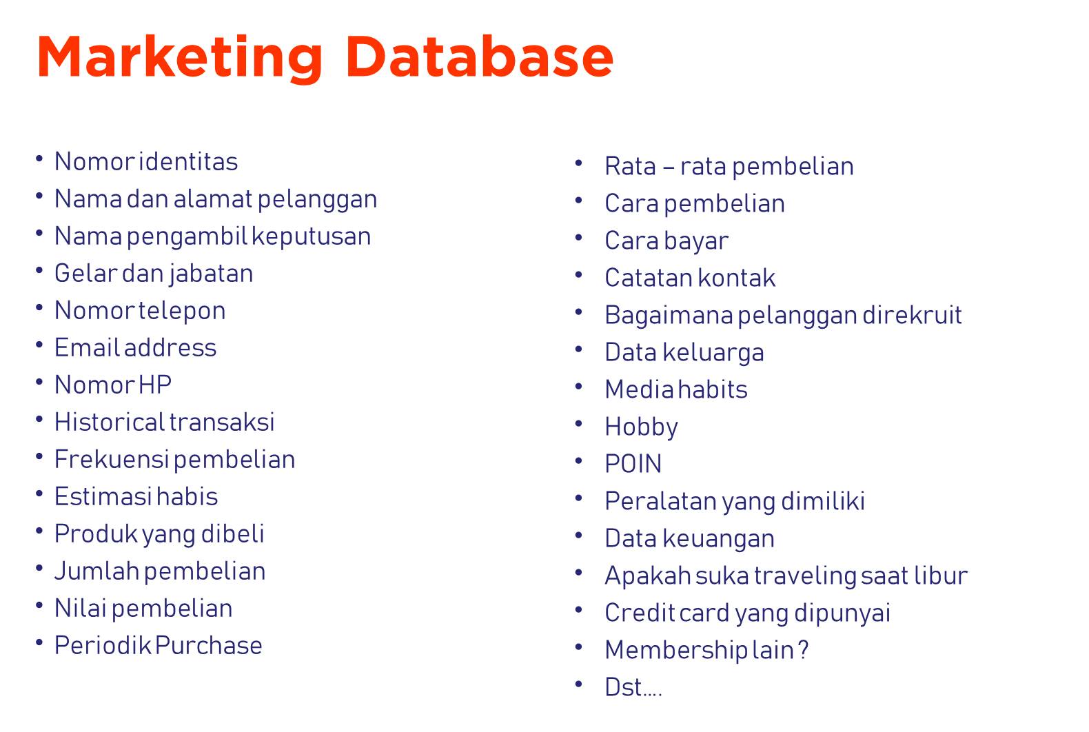 BELAJAR CRM: MEMBANGUN DATABASE PELANGGAN