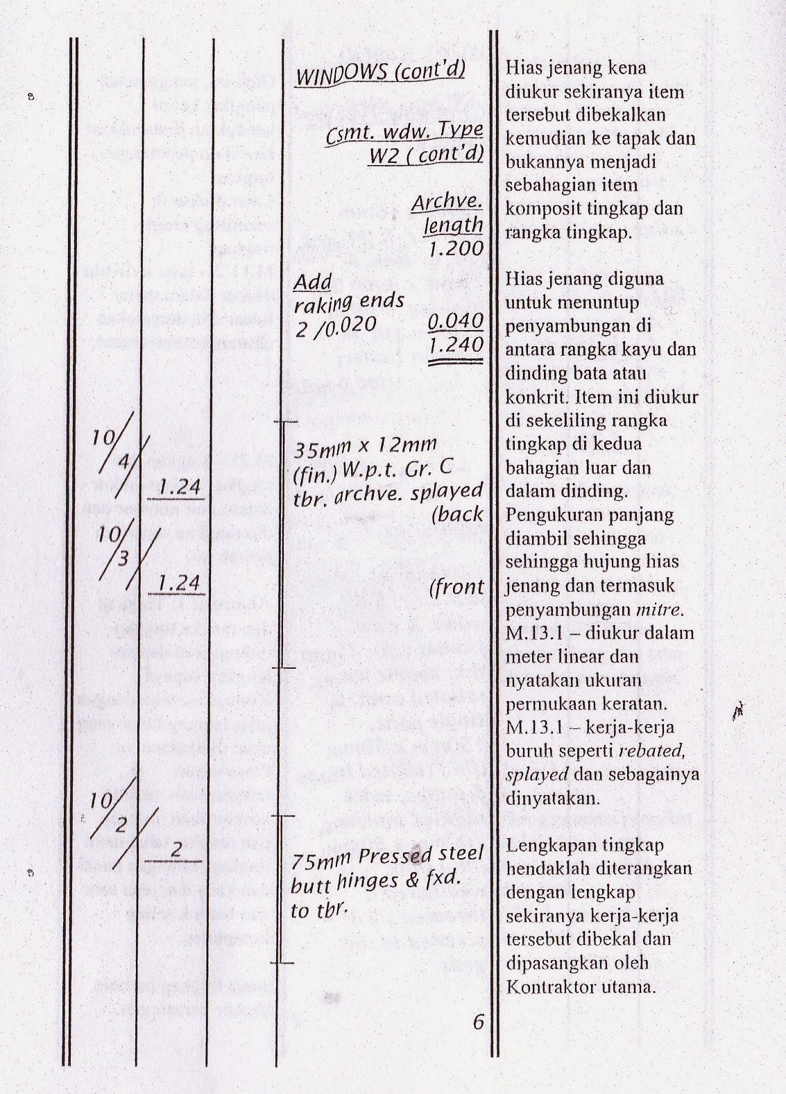 World of Quantity Surveyor: Quantity measurement for window