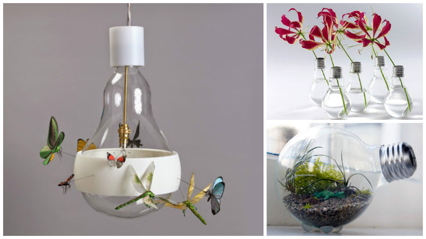 18 ideas de reciclaje de focos o bombillas fundidas ~ lodijoella
