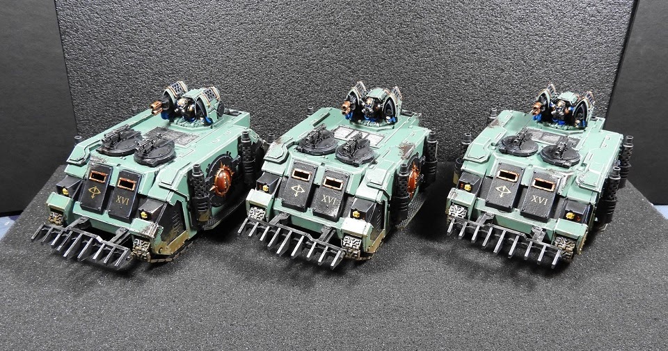 Mordian 7th Regiment: Heresy Era Sons of Horus - Rhino variants complete!
