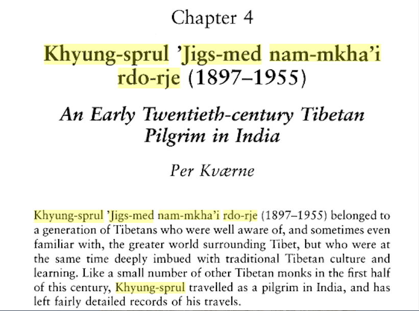 Okar Research: Khyungtrul Jikme Namkha Dorje (1897-1955) Rimé/Bon