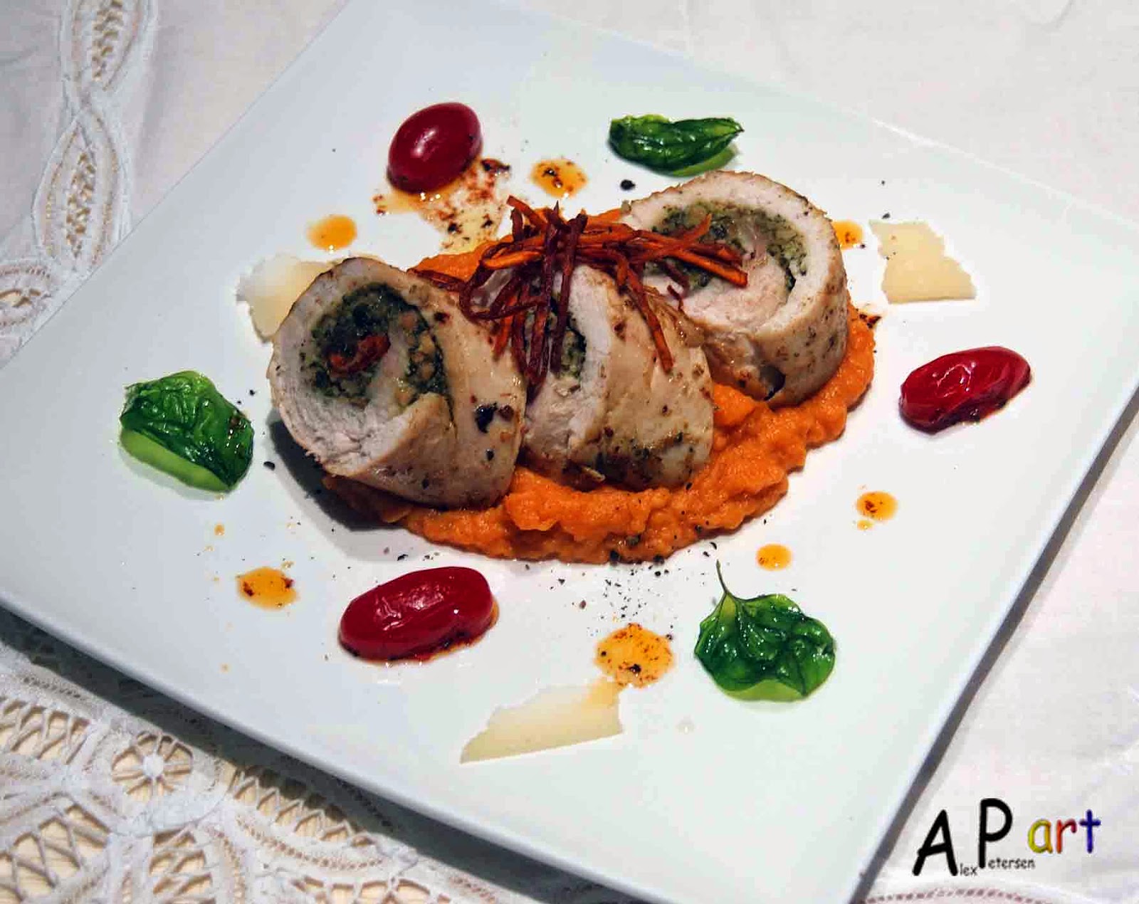Alex the Contemporary Culinarian: Chicken Roulade with Golden Potato Mash