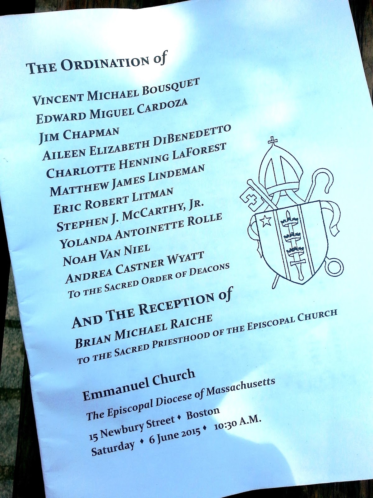 Sister Sarah's Excellent Adventure: ordination