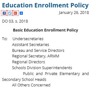 DepEd Teacher's Blog : Basic Education Enrollment Policy 2018