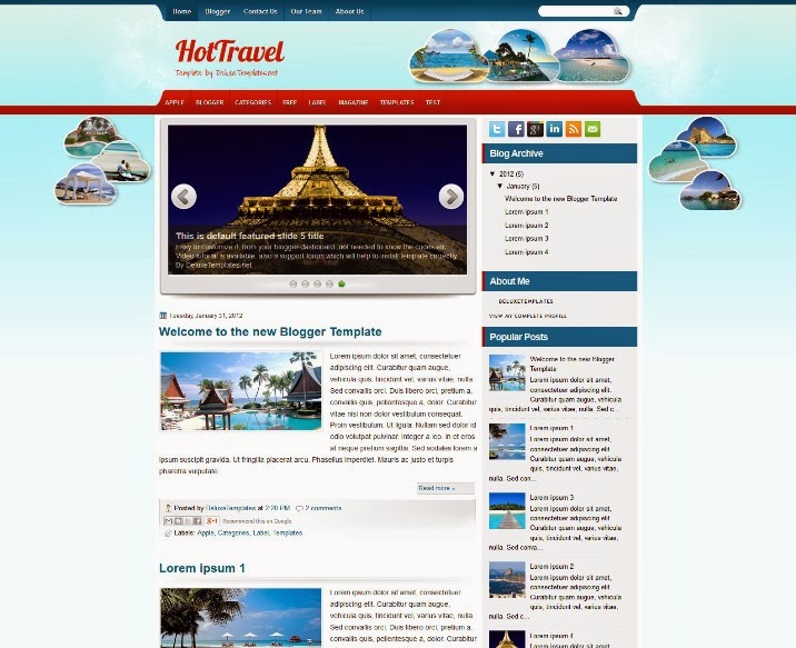 40+ Free Travel Blogger Templates - ดาว์นโหลด Blogger Template Free