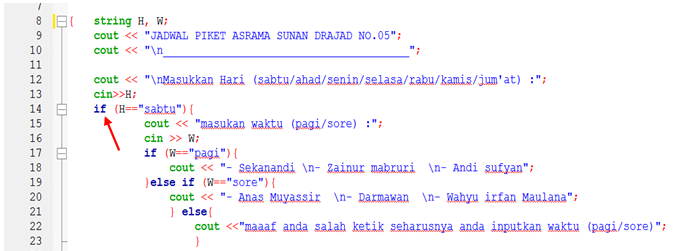 Kode Blocks Untuk Membuat Jadwal Piket Sehari-hari ~ Hamdaniel