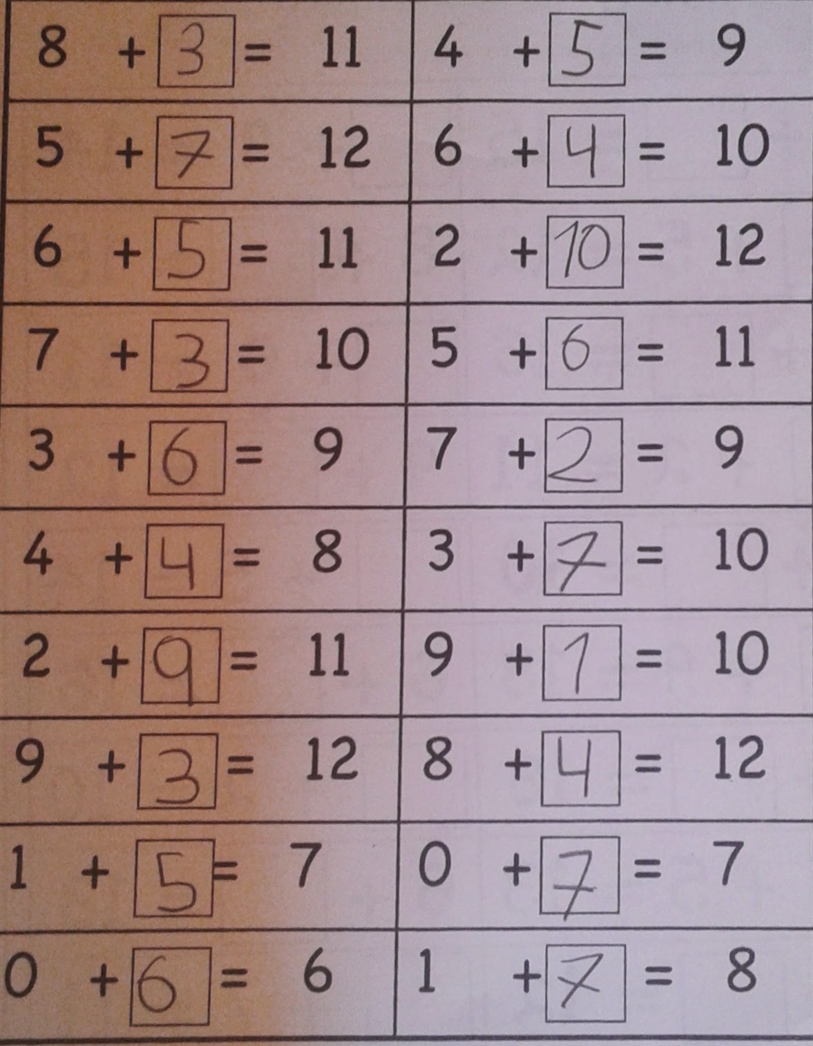 El blog de la maestra Berta: BUSCANDO EL SUMANDO DESCONOCIDO.