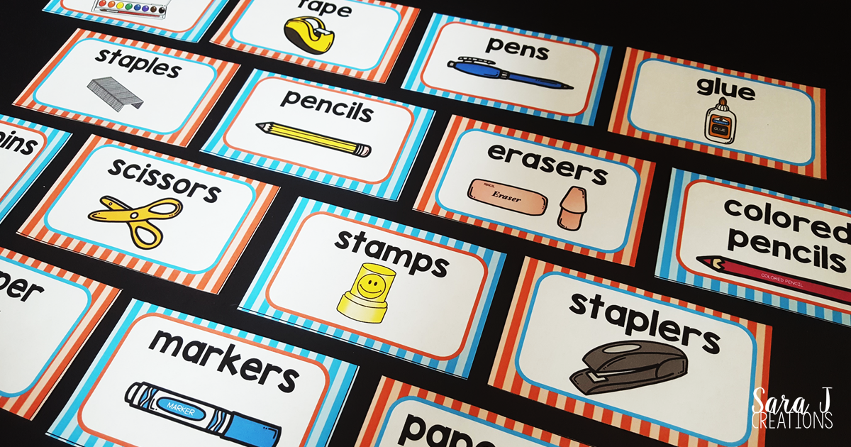 Turquoise Blue and Red Classroom Decor | Sara J Creations