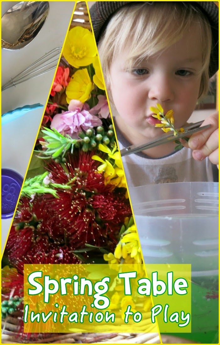 Learn with Play at Home: Sensory Spring Table Investigation. Invitation ...