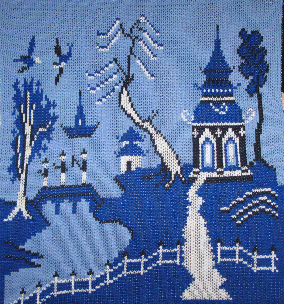 LinsArt: Willow Pattern Knitted Blanket and Doodles