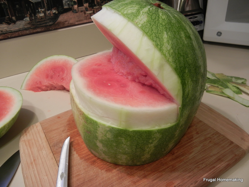 Frugal Homemaking: Shark-Shaped Watermelon Fruit Salad