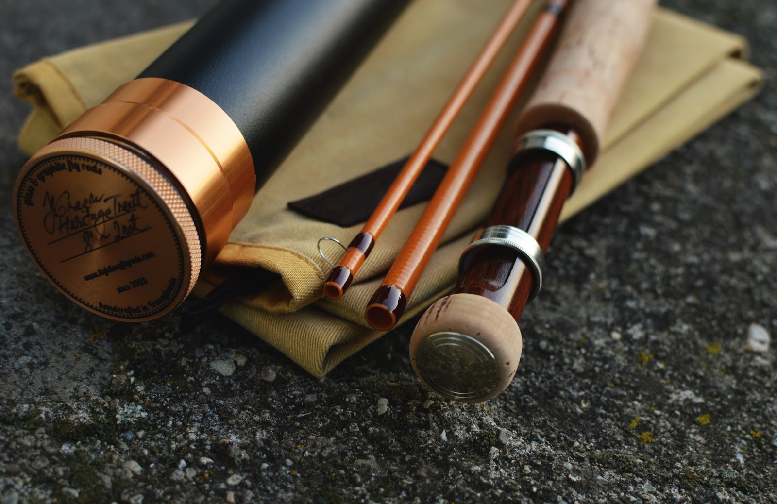 Handcrafted graphite and fiberglass fly rods: James Green glass