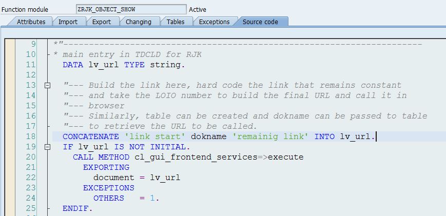 SAP ABAP Central: Hyperlink in Object Documentation