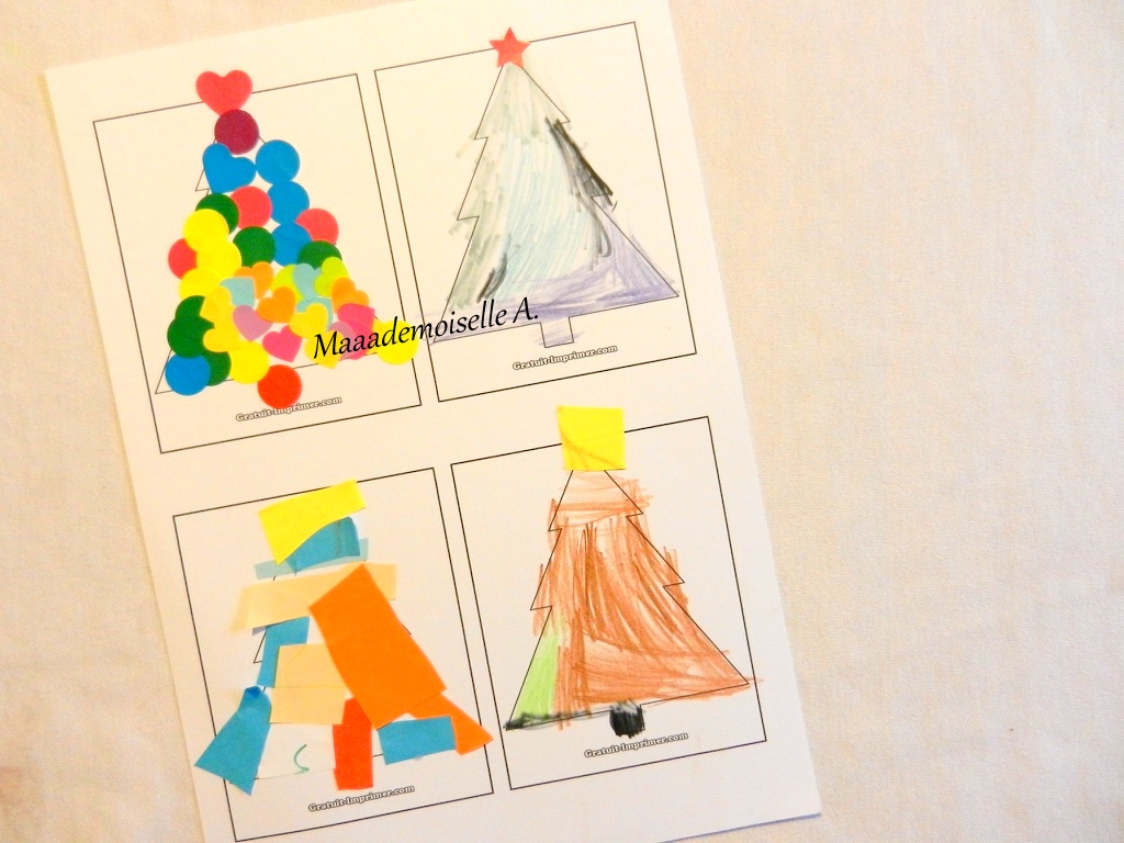 Maaademoiselle A.: || Activité : Décorer des sapins de Noël