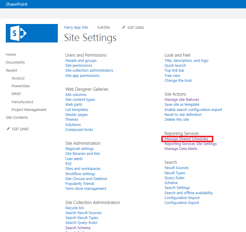 Sharepoint Connoisseur Error When Clicking Manage Shared Schedules Under Reporting Services
